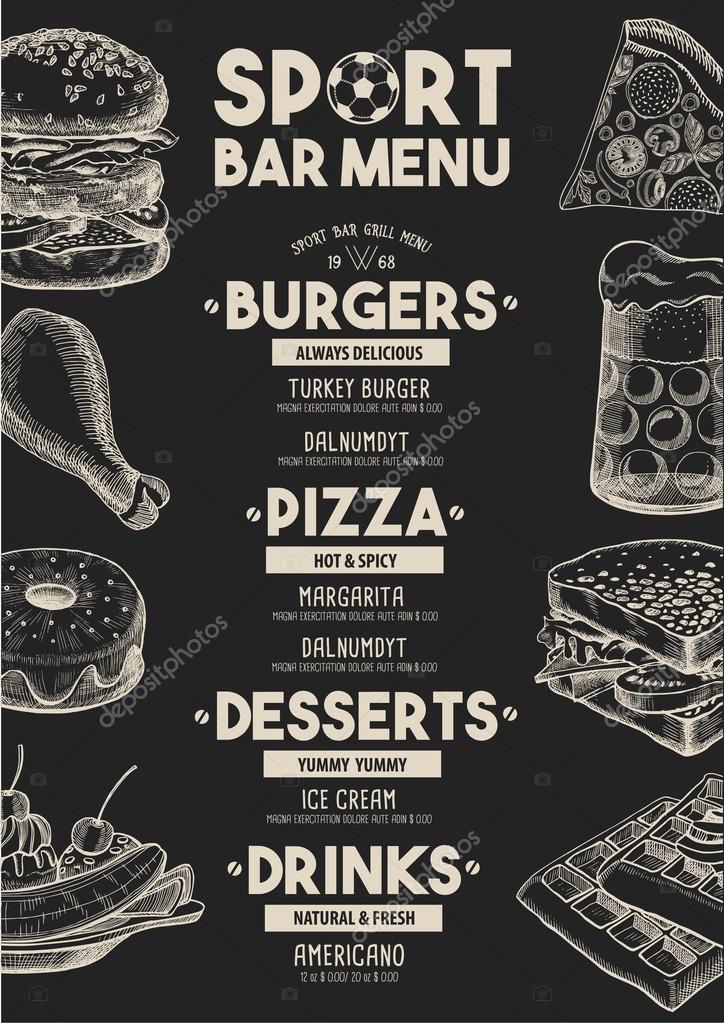 Sports Bar Menu Template