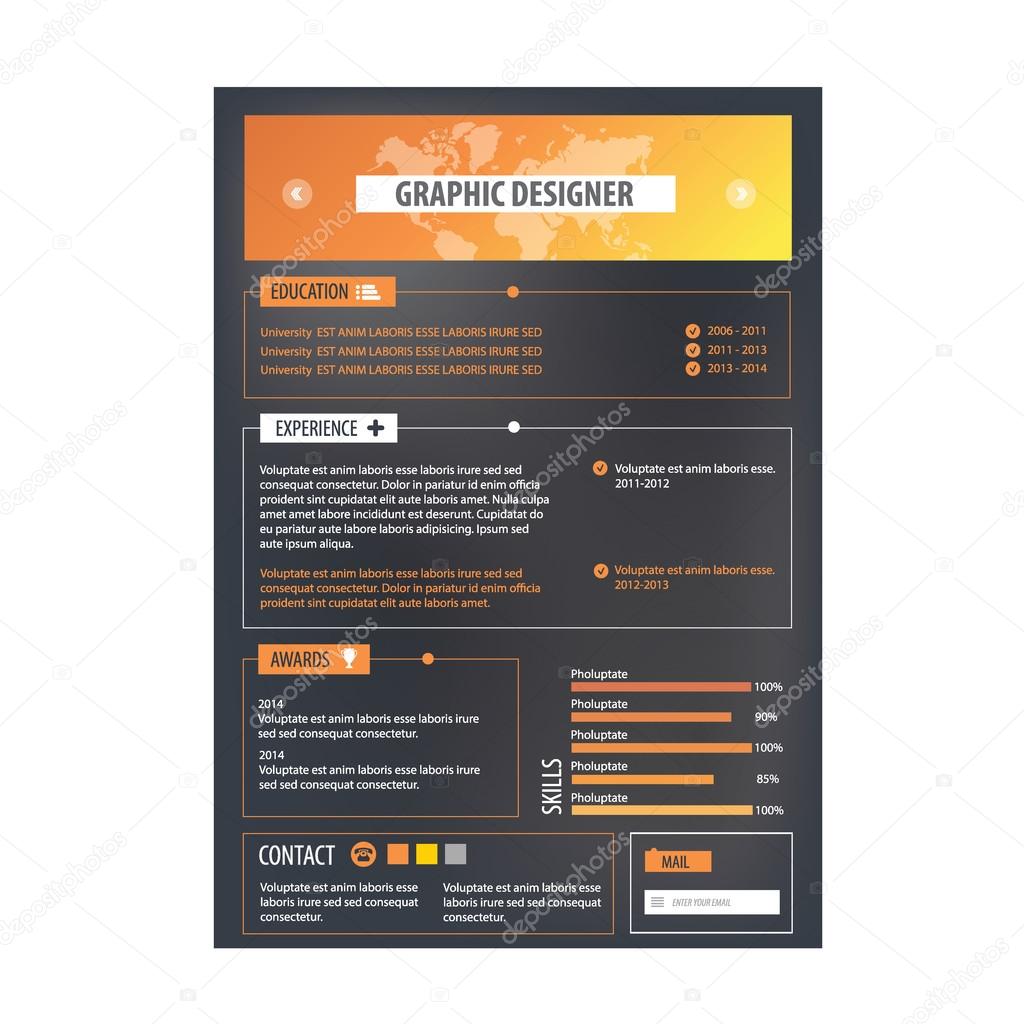 Resume template. Cv creative background Stock Vector Image by ©Marchi ...