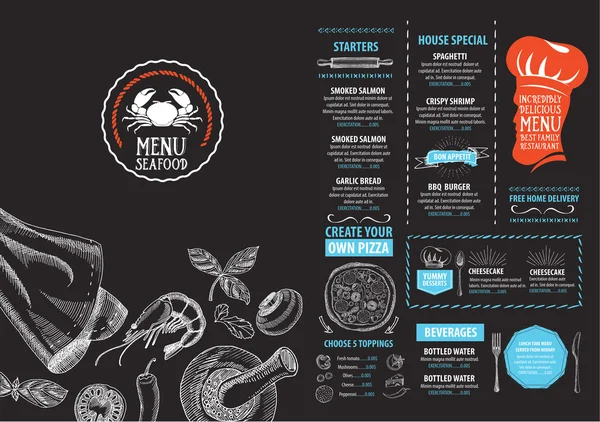 Chalkboard Restaurant Menu Template Stock Vector Image by ...