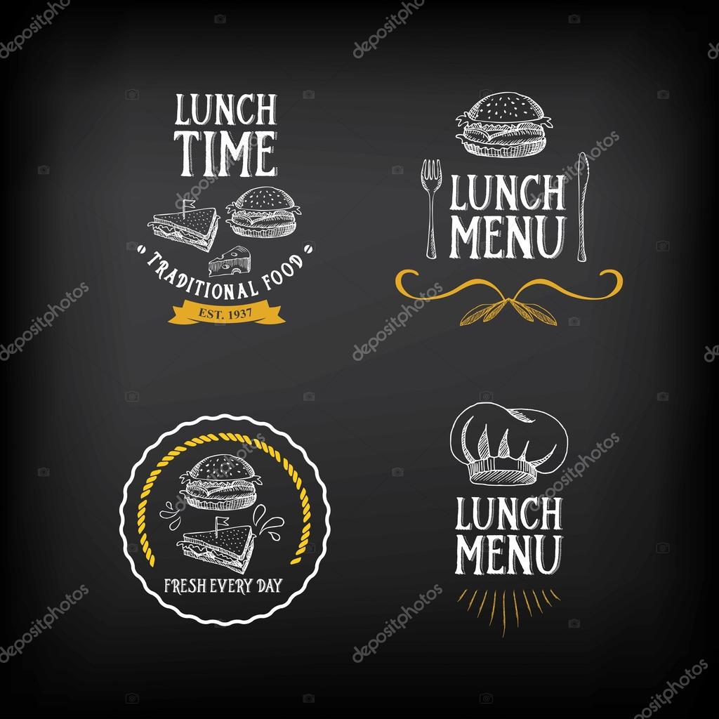 Lunch menu logo and badge — Stock Vector © Marchi #80488780
