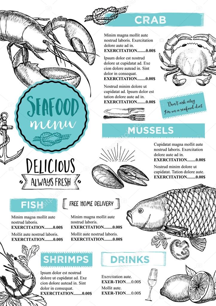 Seafood restaurant brochure Stock Vector by ©Marchi 99539292