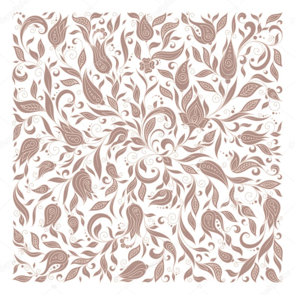 Vector illustration of square made with floral elements. — Stock Photo ...