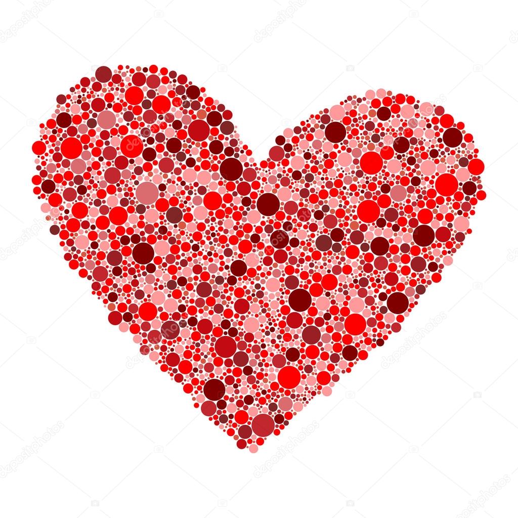 Heart made from red dots on white Stock Photo by ©karpenyuk 103993398