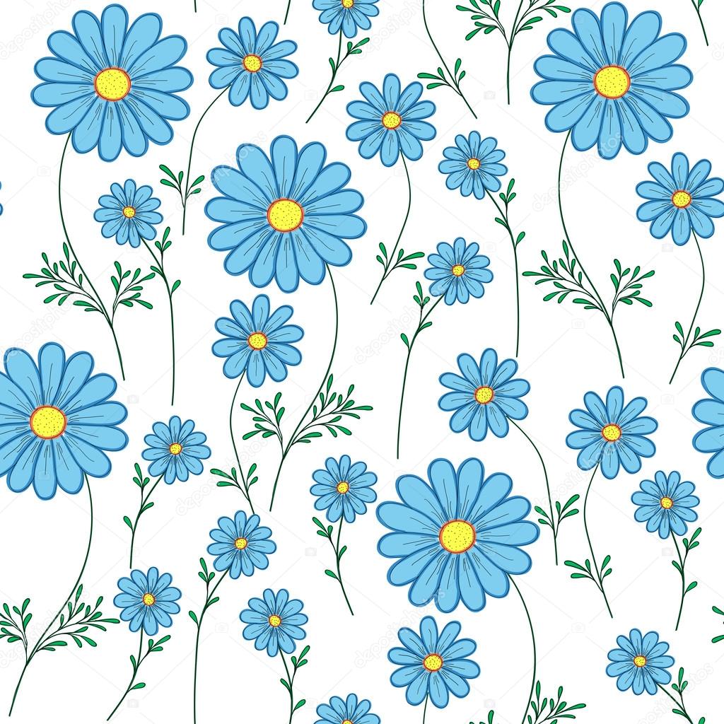 Blue daisy on a white background Stock Vector Image by ©karpenyuk #86944418