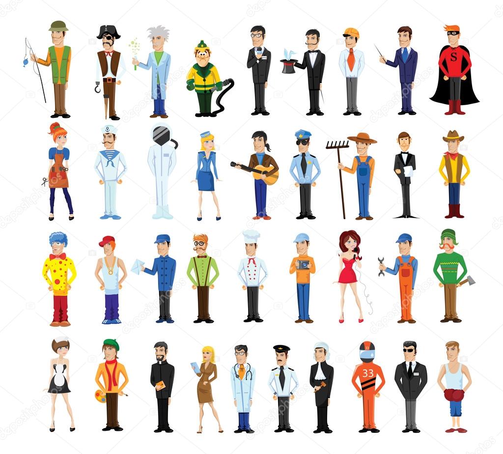 Desenhos animados profissões personagens Vetor de stock de ©virinaflora ...