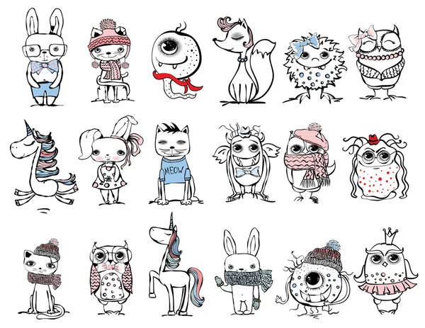 Line drawing doodle animals Vector Art Stock Images | Depositphotos