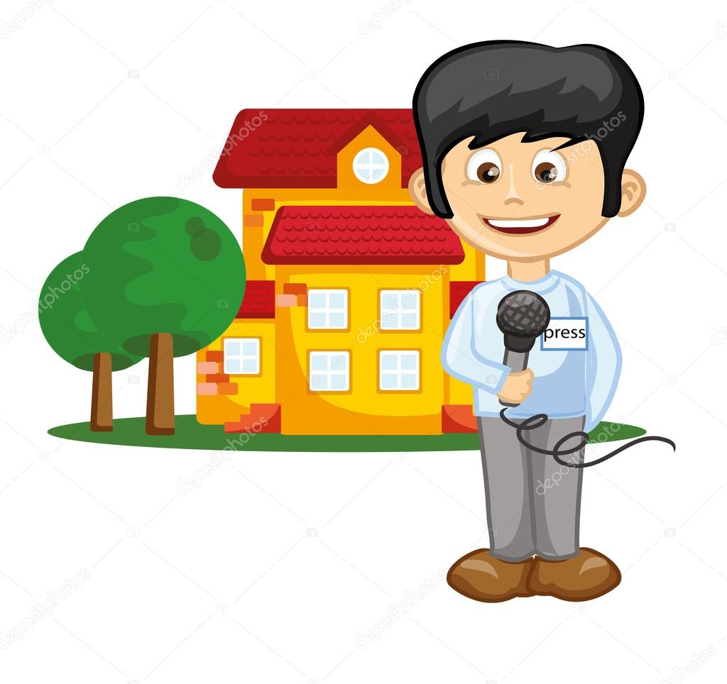 Periodista de dibujos animados Vector de stock #53508455 de ©virinaflora