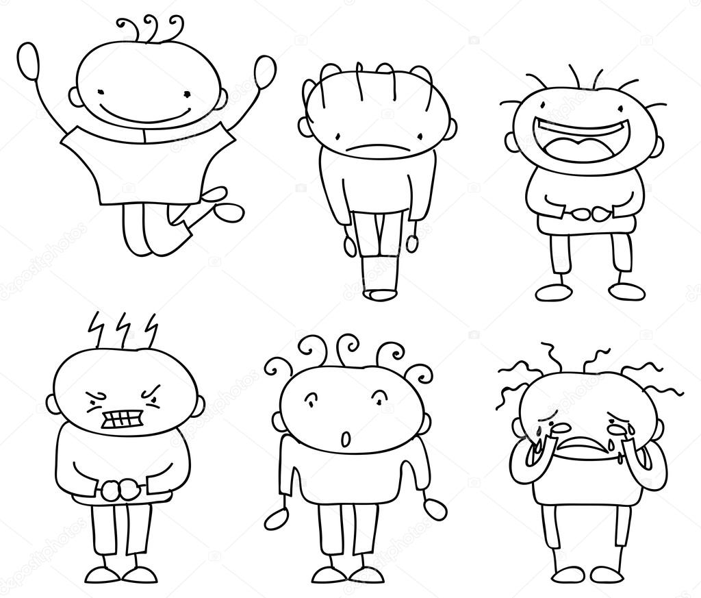 Illustration de Dessin doodle des émotions par virinaflora© #80539852