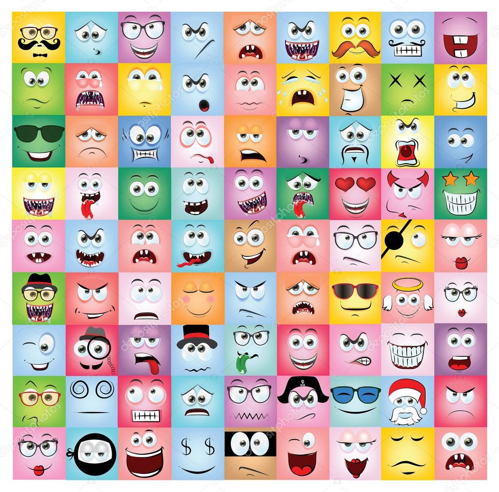 Cartoon emotions Set Stock Vector by ©virinaflora 80540028