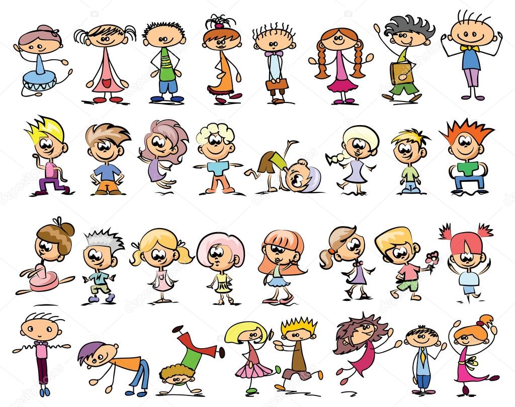 Cute cartoon doodle kids Stock Vector by ©virinaflora 85311066