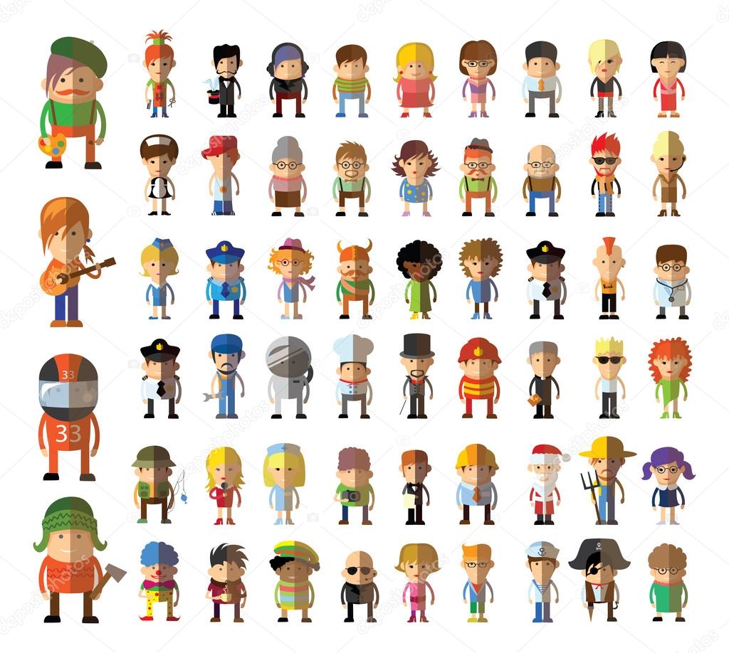 Cute character avatar icons Stock Vector Image by ©virinaflora 100 олег ...