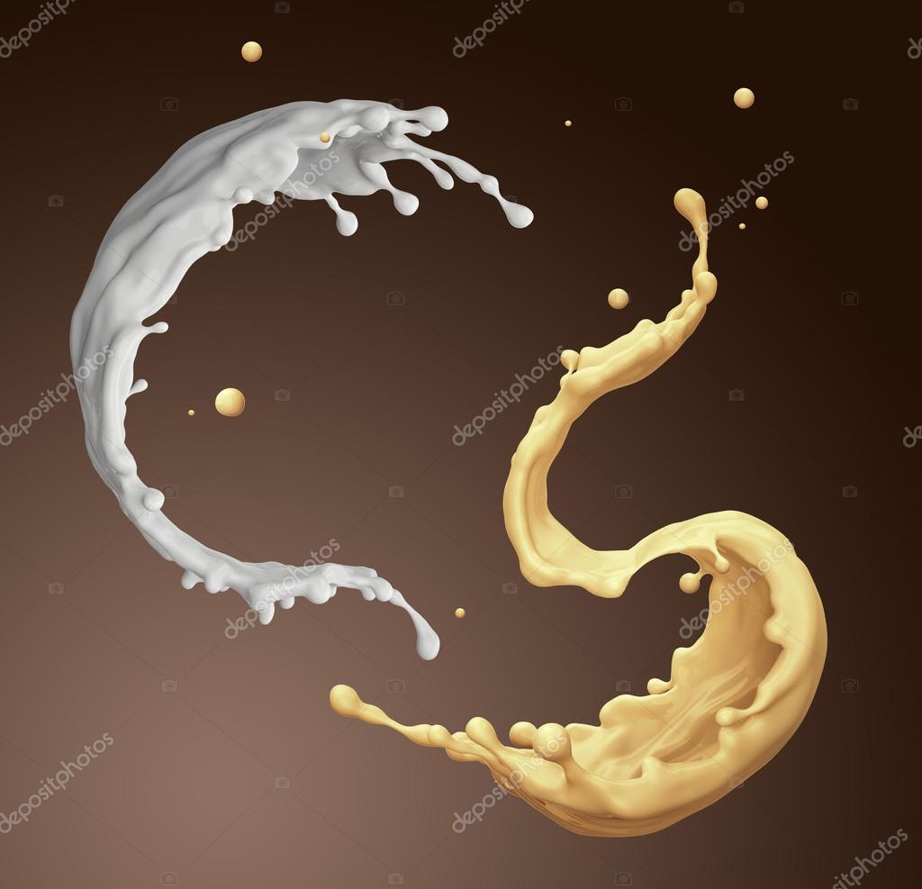 Vanilla milk splashing Stock Photo by ©wacomka 115506068