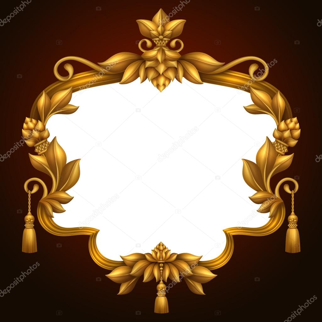 Gold classical decorative frame Stock Photo by ©wacomka 55918323