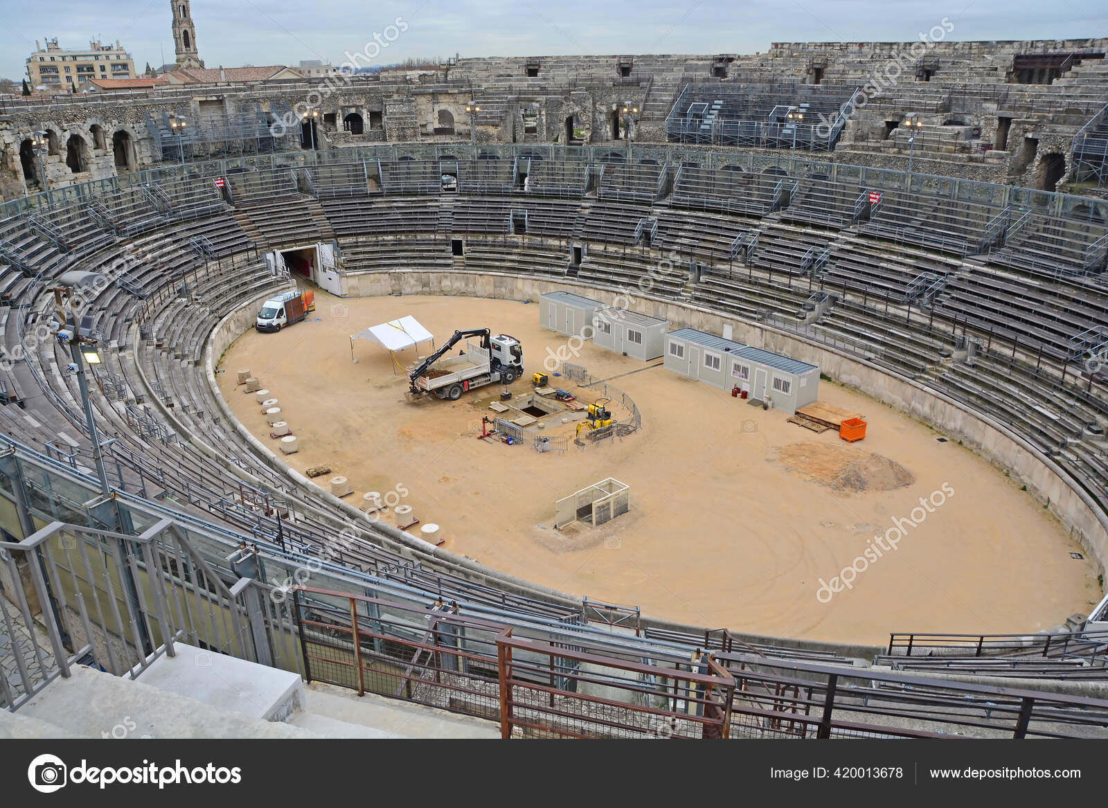 Excavations Ancient Roman Amphitheatre Nimes South France One Best ...