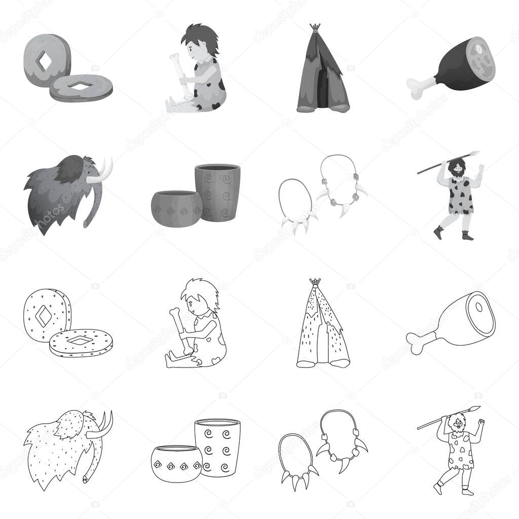 Ilustración vectorial de la evolución y símbolo neolítico. Colección de ...