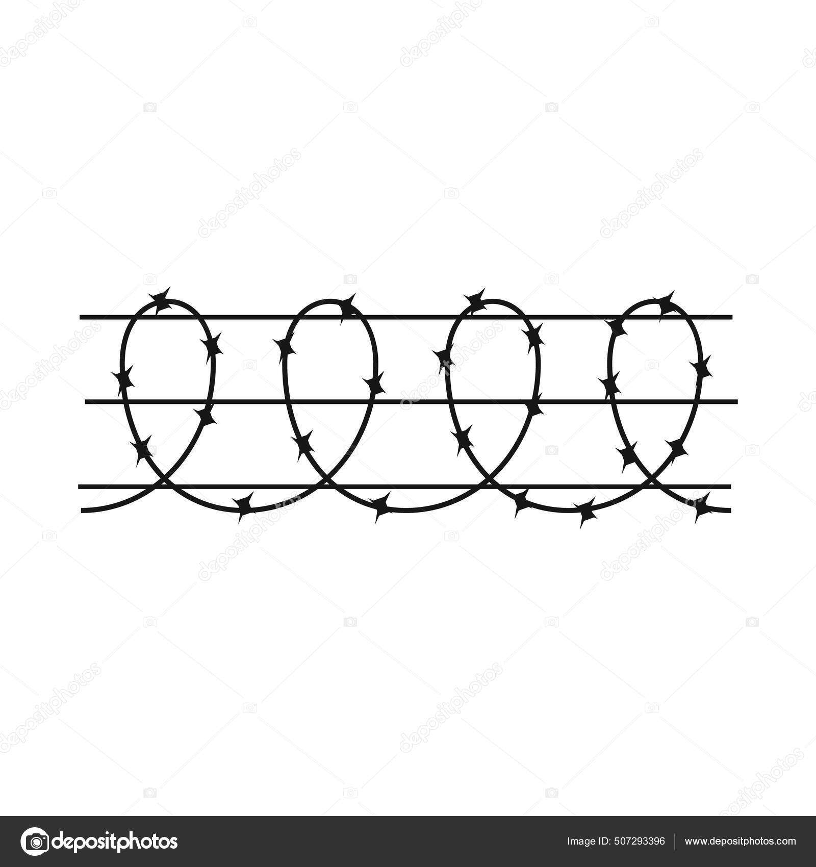 Vector design of barbwire and wire logo. Web element of barbwire and ...