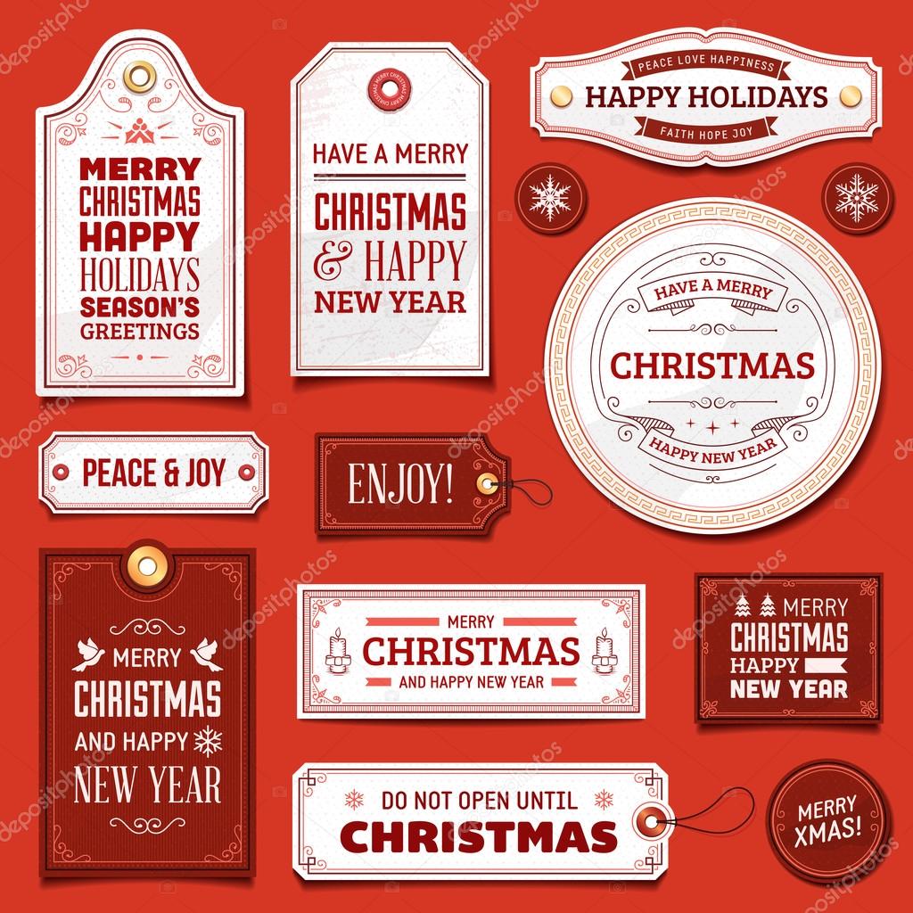 White and Red Vector Christmas Labels Stock Vector by ©cajoer 87667742