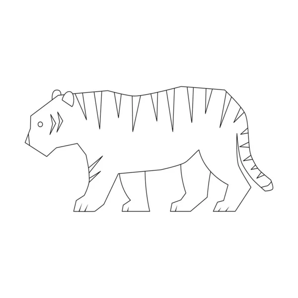 Tiger Walking Side View Drawing