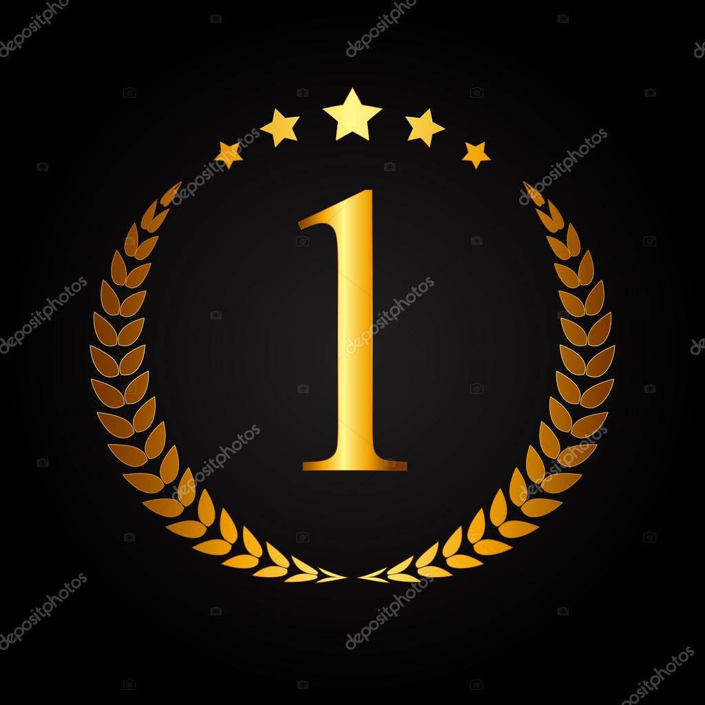 First Place Gold Laurel Design Label Vector Illustration Stock Vector ...