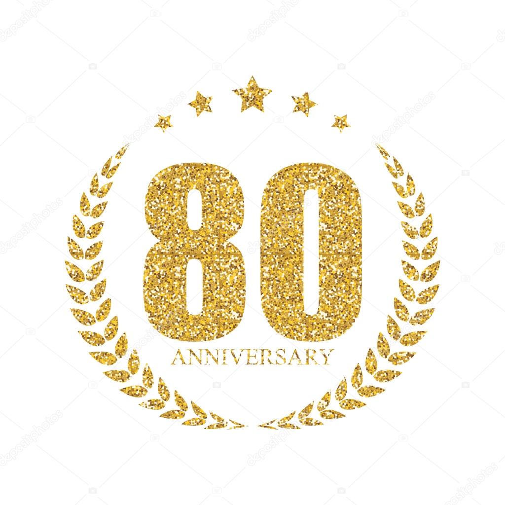 Template Logo 80 Years Anniversary Vector Illustration Stock Vector ...