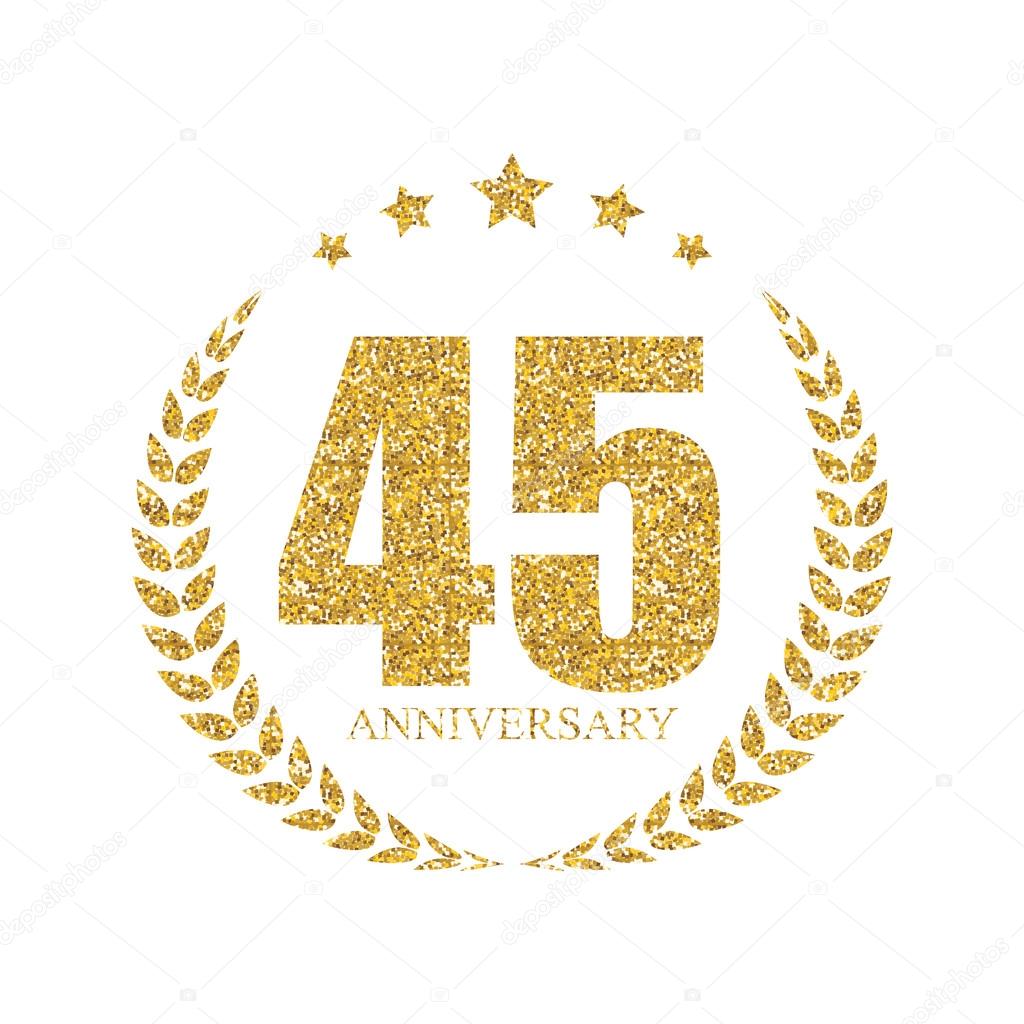 Ilustración de Vector de plantilla Logo 45 años aniversario — Archivo ...