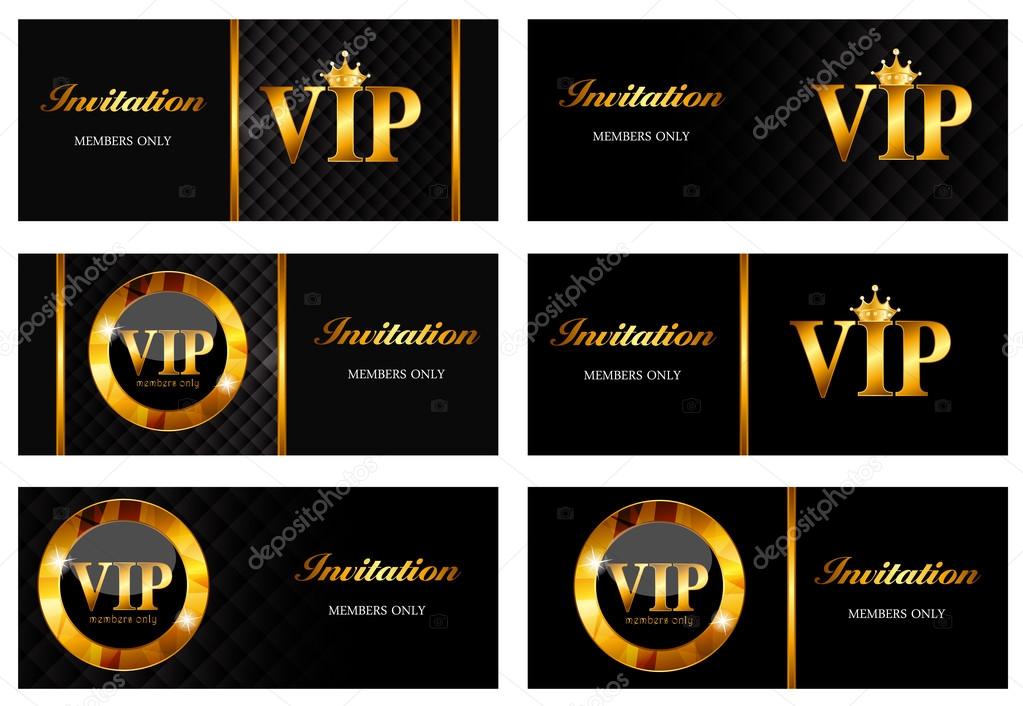 Miembros VIP Tarjeta Set Vector Ilustración 2024