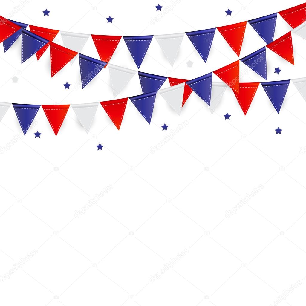 Image vectorielle Fond de fête avec des drapeaux Illustration ...