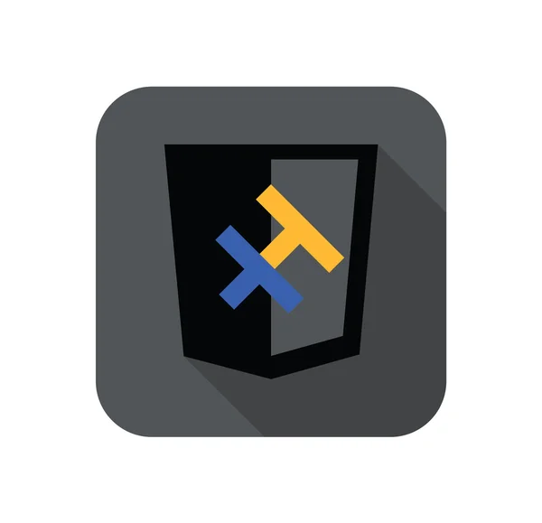 Illustration of blue shield with programming technology ajax asynchronous JavaScript, isolated ...