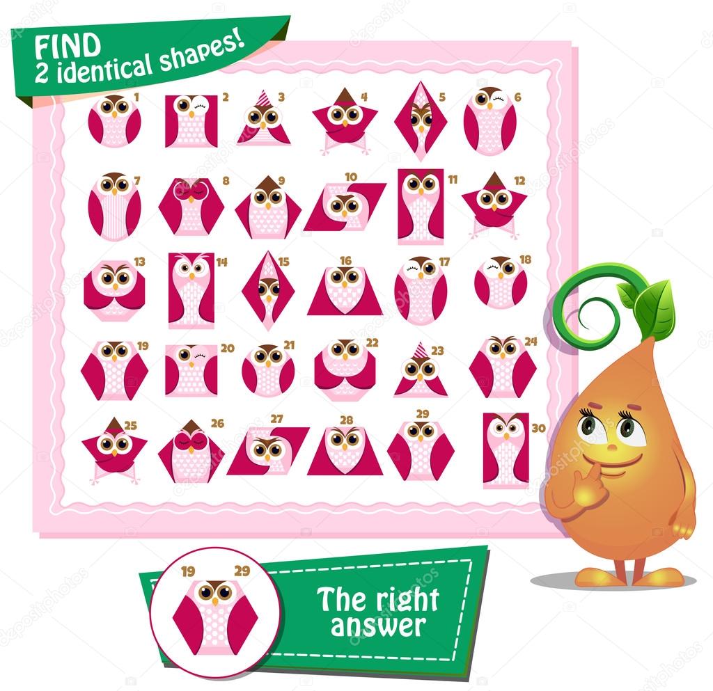 Find 2 idenical shapes! Stock Vector Image by ©rodnikovay1 #120009662