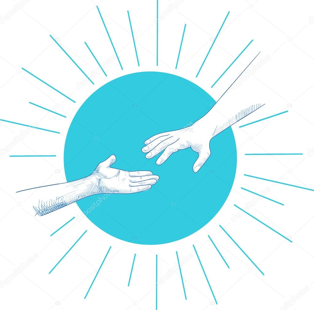 Hands for help in blue tones Stock Vector Image by ©rodnikovay1 #92056140