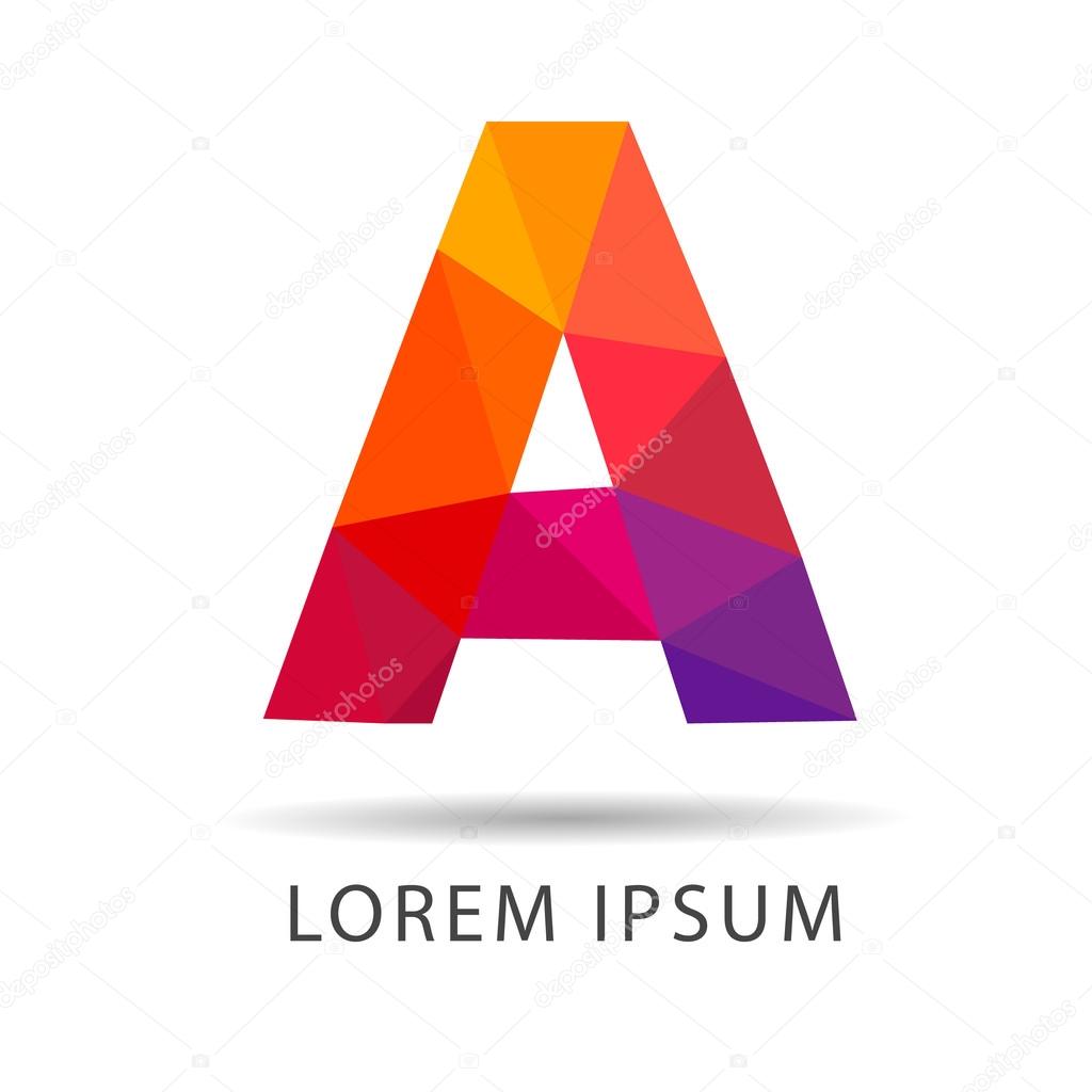 Big letter A low poly style, logo white background ⬇ Vector Image by ...