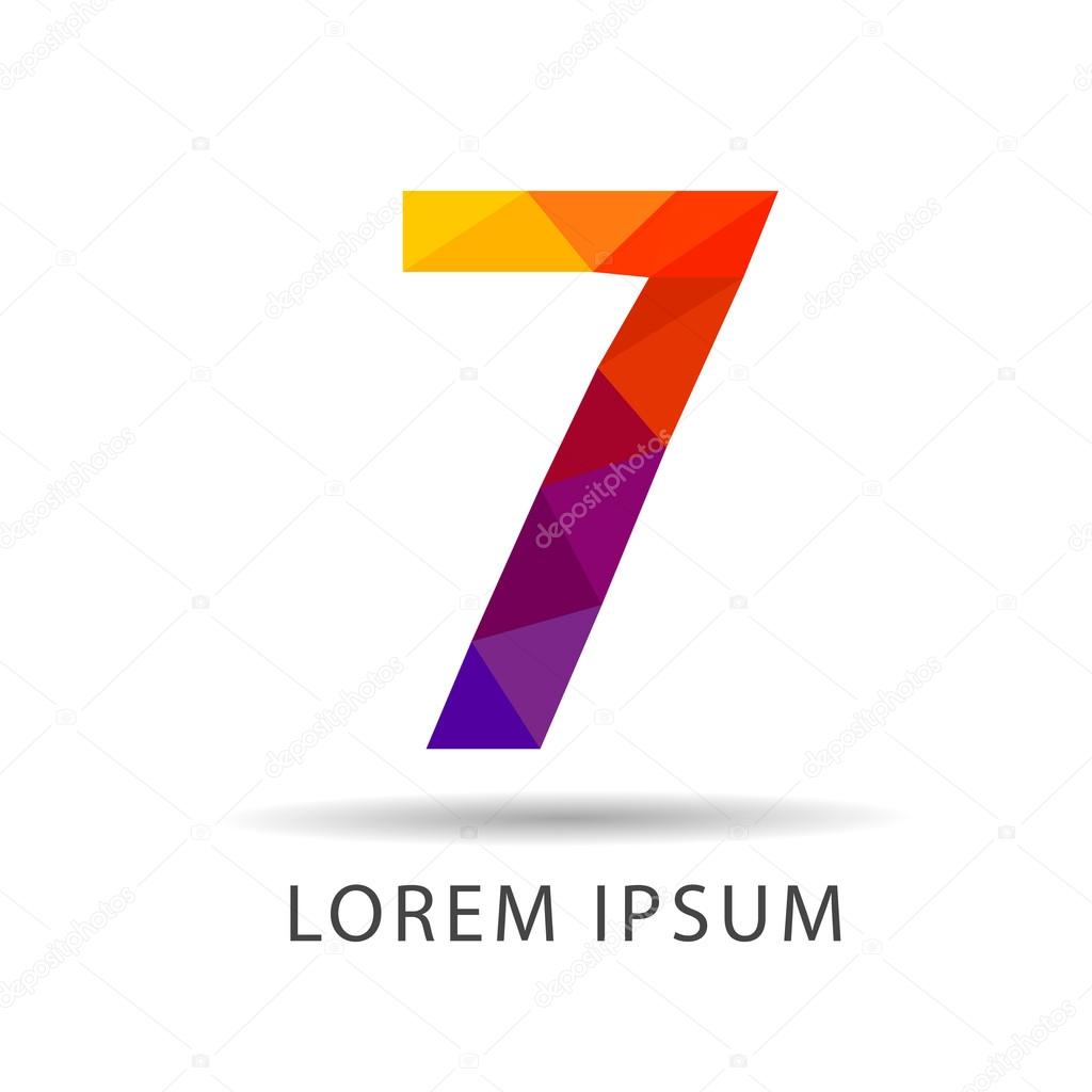 Number seven as design logo geometric icons Stock Vector Image by ...