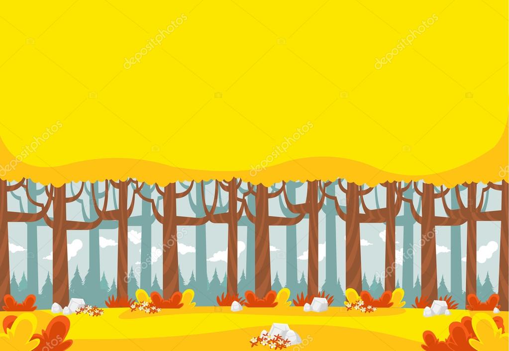 Yellow forest with trees. Stock Vector Image by ©deniscristo #110823990
