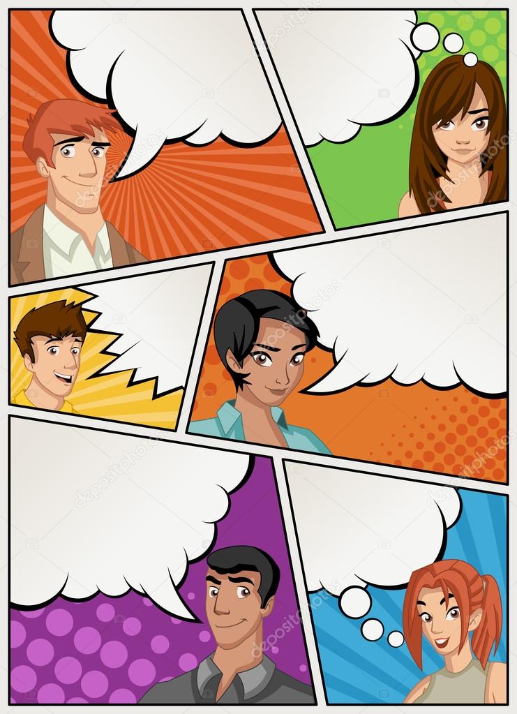 Comic book page with people talking. — Stock Vector © deniscristo ...