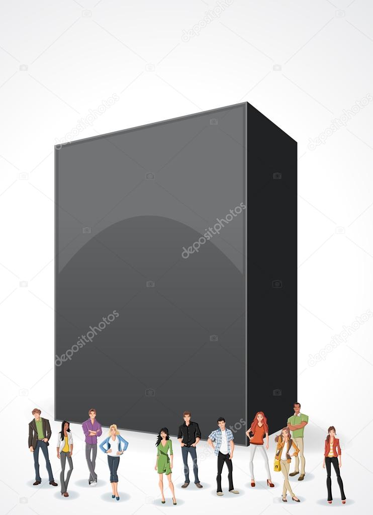 3d design of a text box with business people. Stock Vector Image by ...