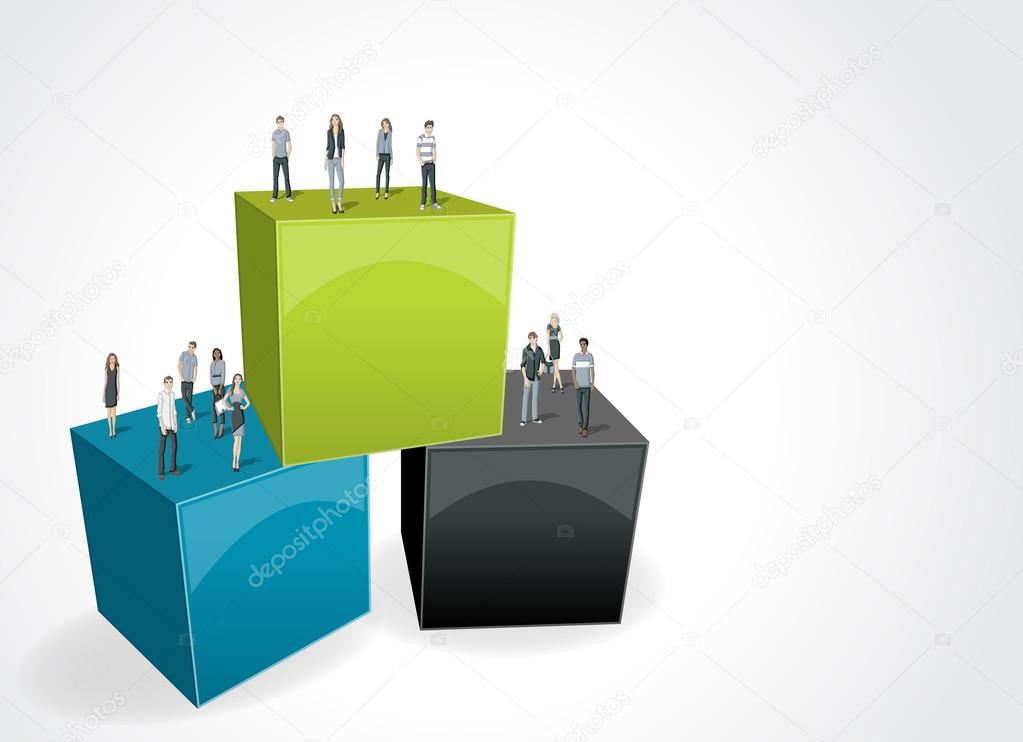 3d design of a text box with business people. Stock Vector Image by ...