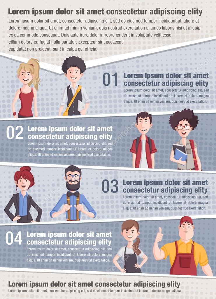 Vector brochure backgrounds with cartoon people. Stock Vector Image by ...