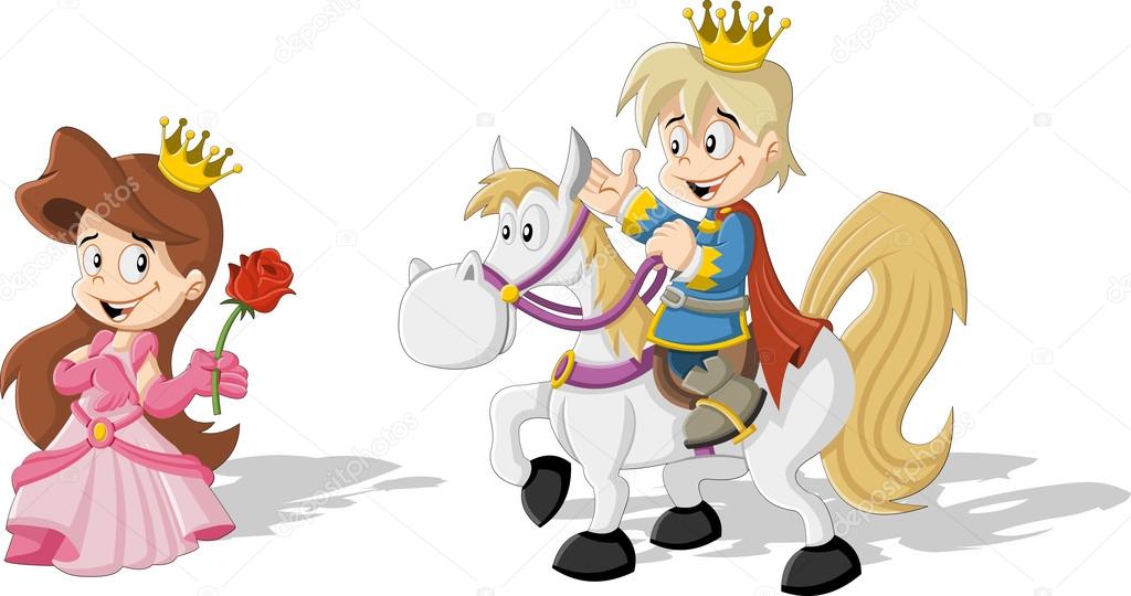 Princess with a prince riding a horse Stock Vector Image by ...