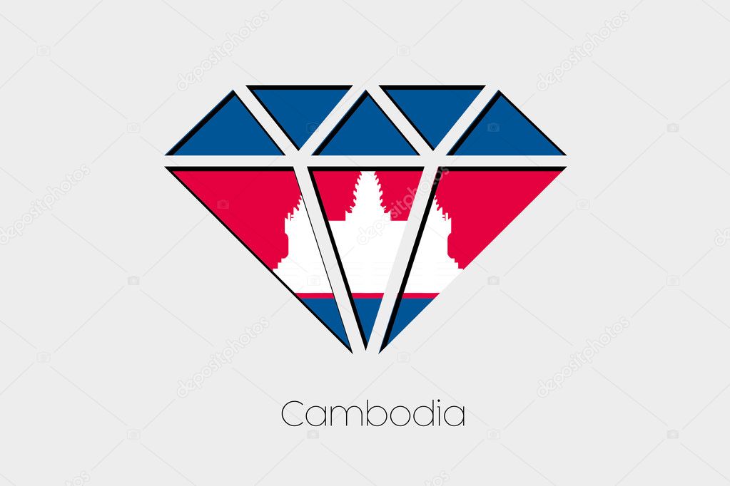 Flag Illustration Diamond Cambodia Stock Vector by ©PaulStringer 100299724