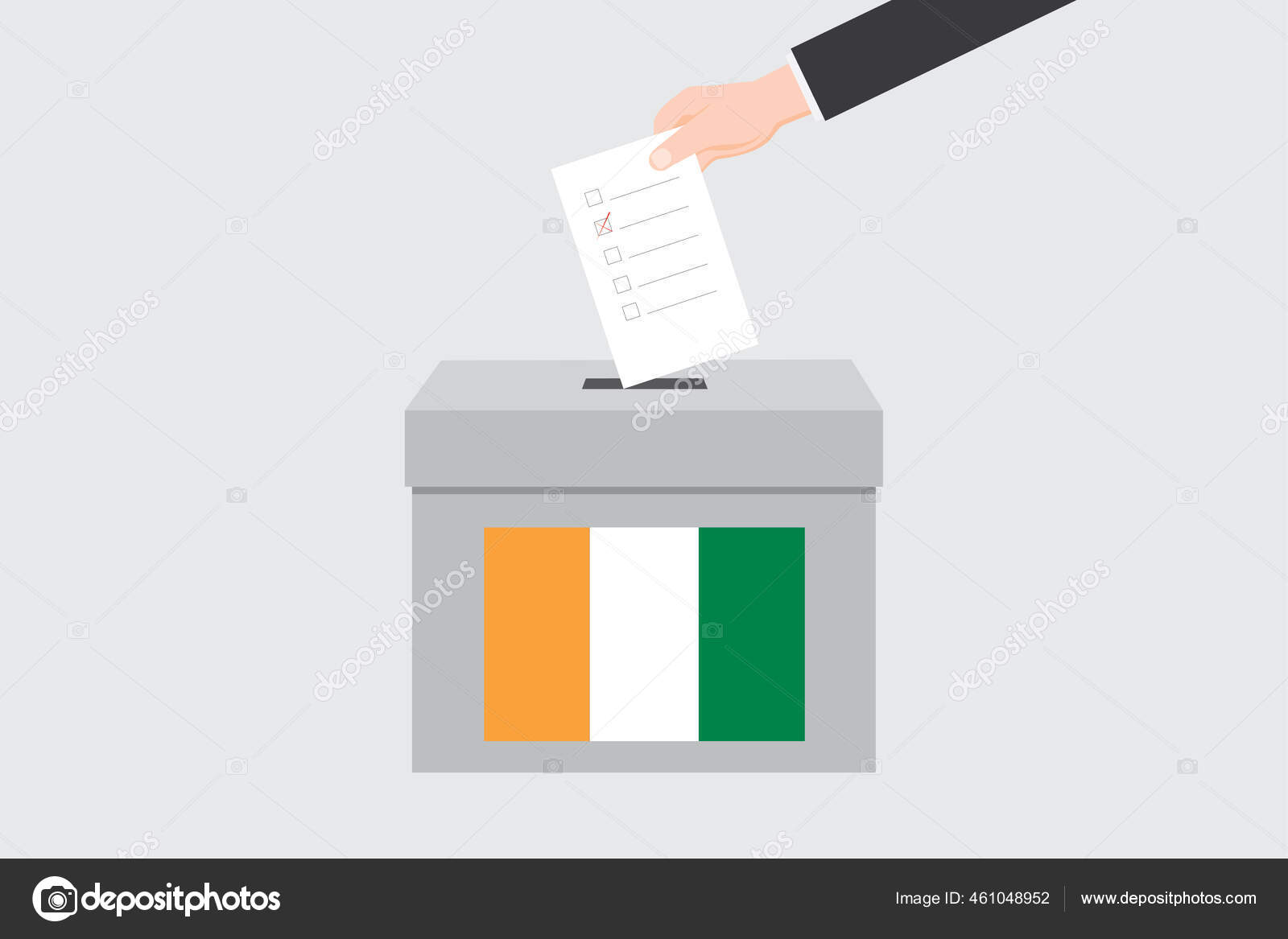 Balota Con Bandera Ilustrada Para País Costa Marfil Vector de stock ...