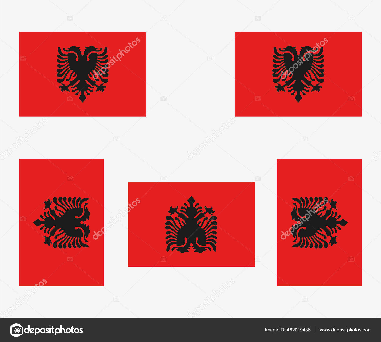 Illustrated Country Flag Reflected Rotated Albania Stock Vector by ...