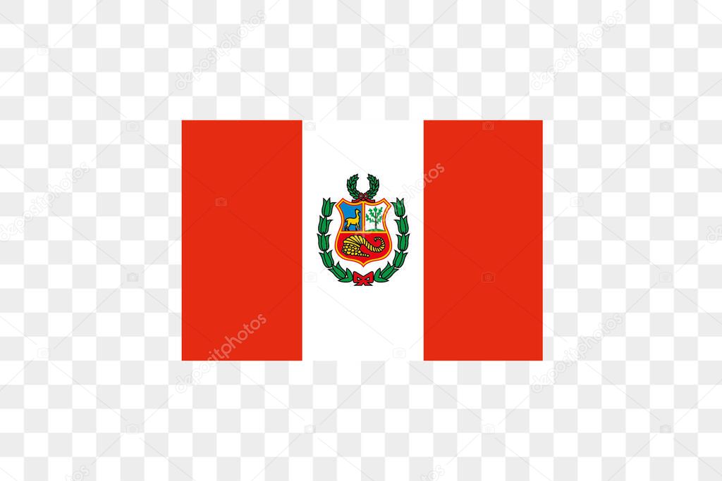 Ilustración Vectorial Bandera Sobre Fondo Transparente Perú Vector de ...