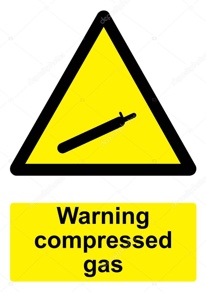 Señal de advertencia Vector Ilustración. Gas comprimido 2022