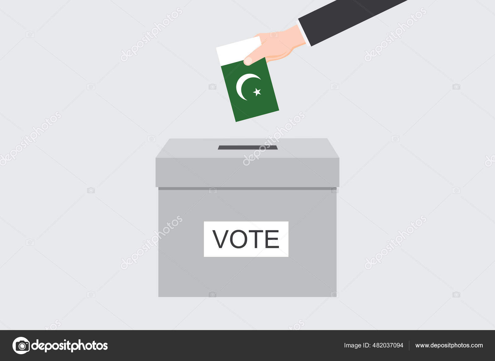 Ballot Box Illustrated Flag Country Pakistan Stock Vector by ...