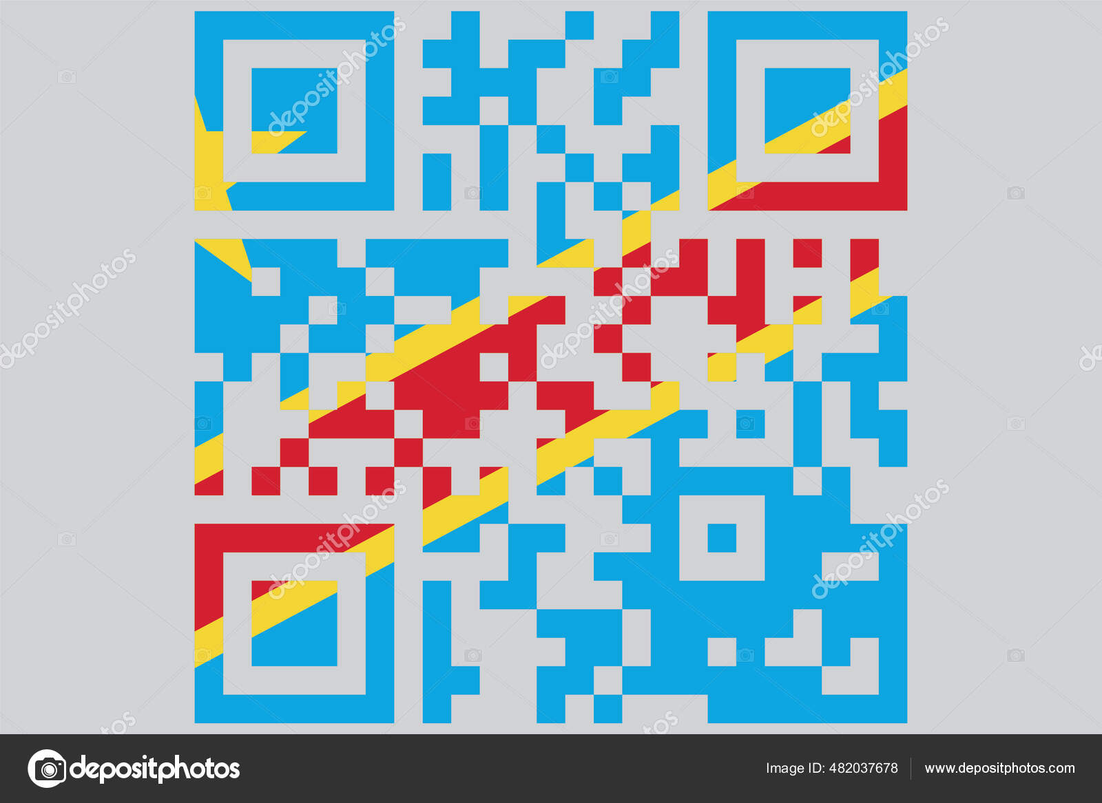 Vector Illustration Flags Made Qrcode Democratic Republic Congo Stock ...