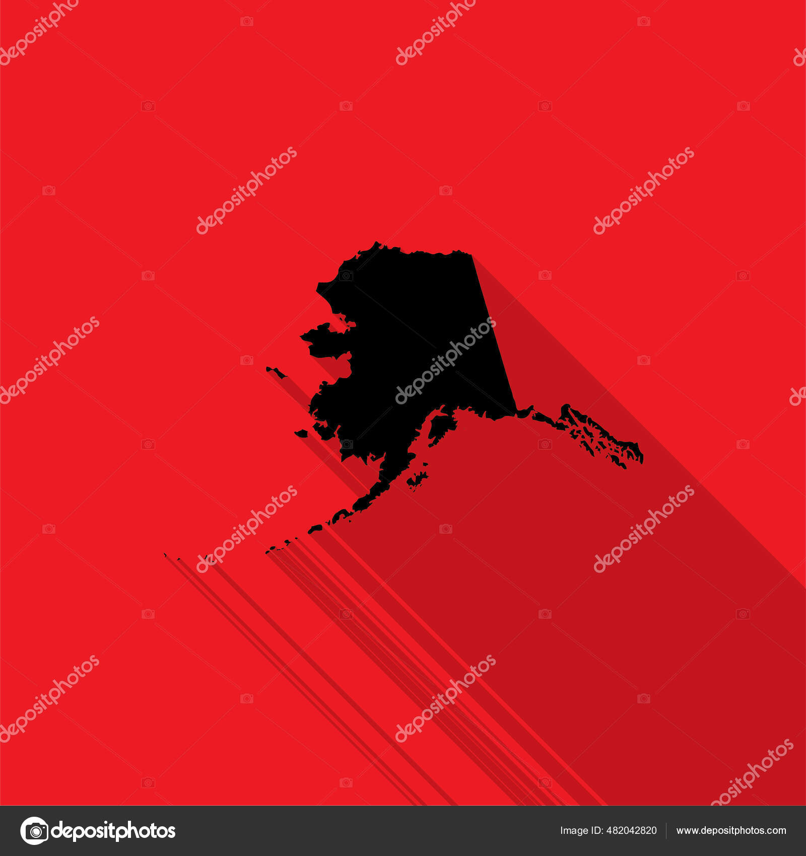 Peta Vektor Dari Negara Bagian Alaska Amerika Serikat Vektor Stok oleh ...