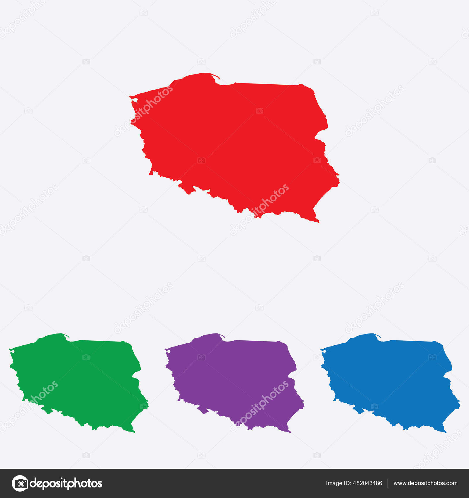 Multicolored Country Shape Vector Illustration Poland Stock Vector by ...