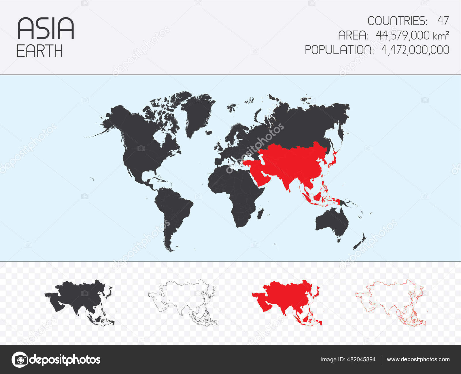 Continent Shape Illustration Asia Stock Vector by ©PaulStringer 482045894