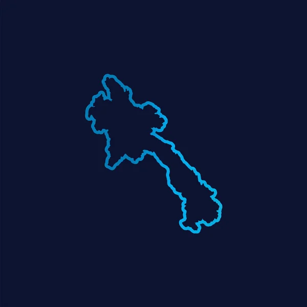 Laos Country Shape Illustration Black Background Stock Vector by ...