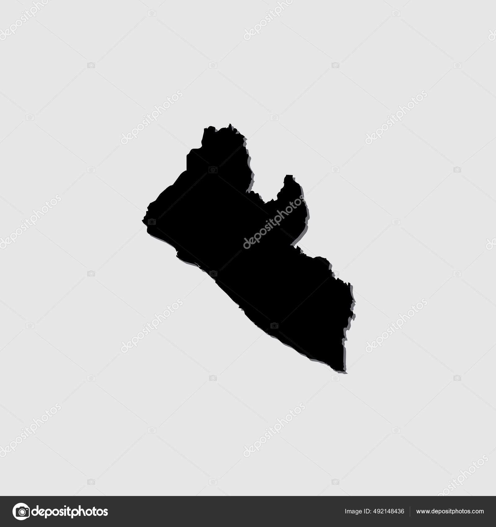 Illustrated Country Shape Drop Shadow Liberia Stock Vector by ...